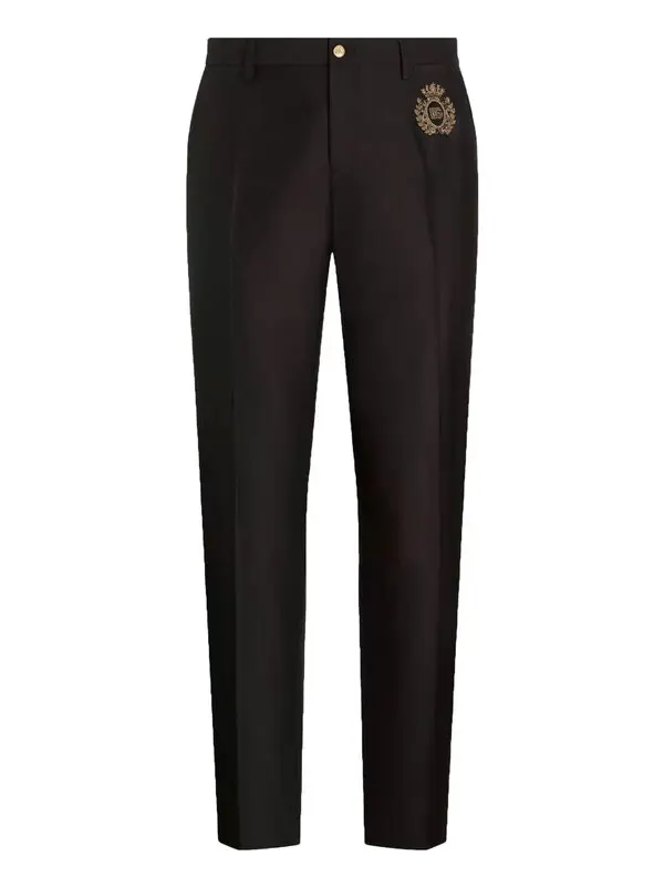 Dolce & Gabbana Logo-embroidered Trousers - Blue