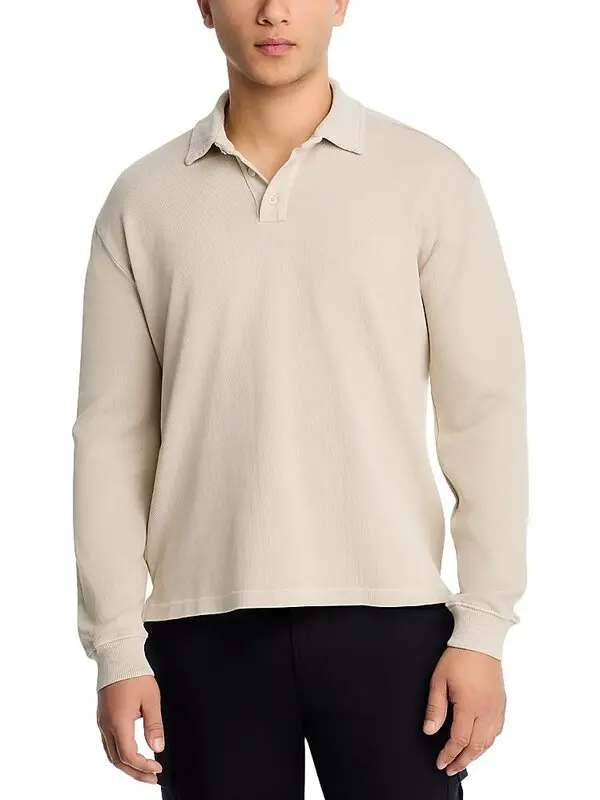 ALEX CRANE Caza Long Sleeve Polo Shirt - Cream
