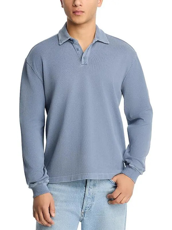 ALEX CRANE Caza Long Sleeve Polo Shirt - Wave
