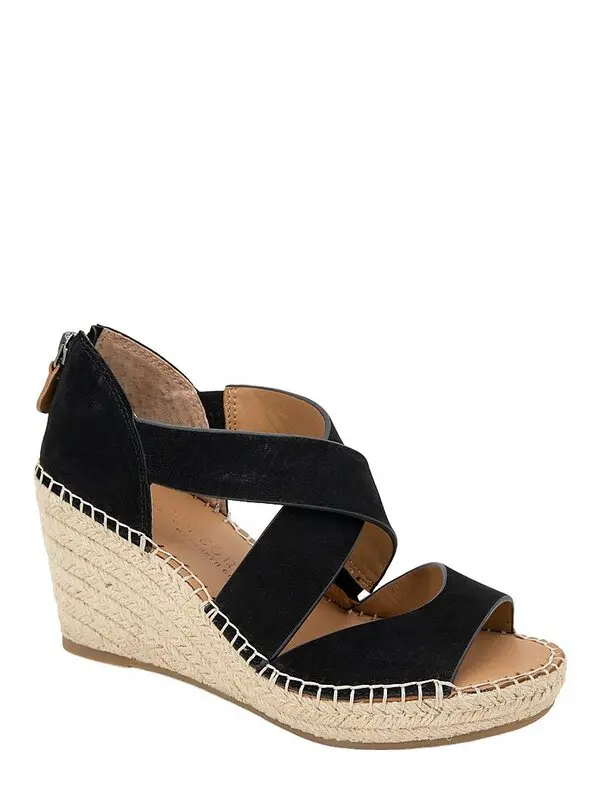 KENNETH COLE Corinne Espadrille Sandals - Black Nubuck