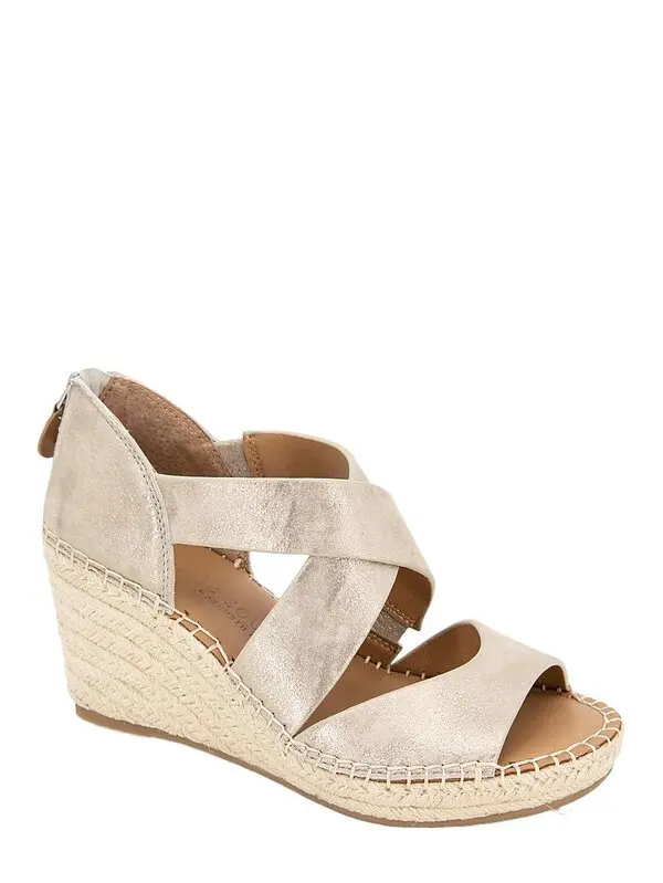 KENNETH COLE Corinne Espadrille Sandals - Gravel Leather