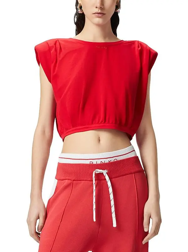 Pinko Maracaibo Maglia Crop Top - Lively Red