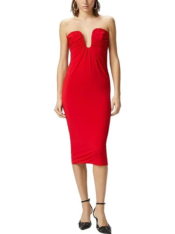 Pinko Jersey Pencil Midi Dress - Lively Red