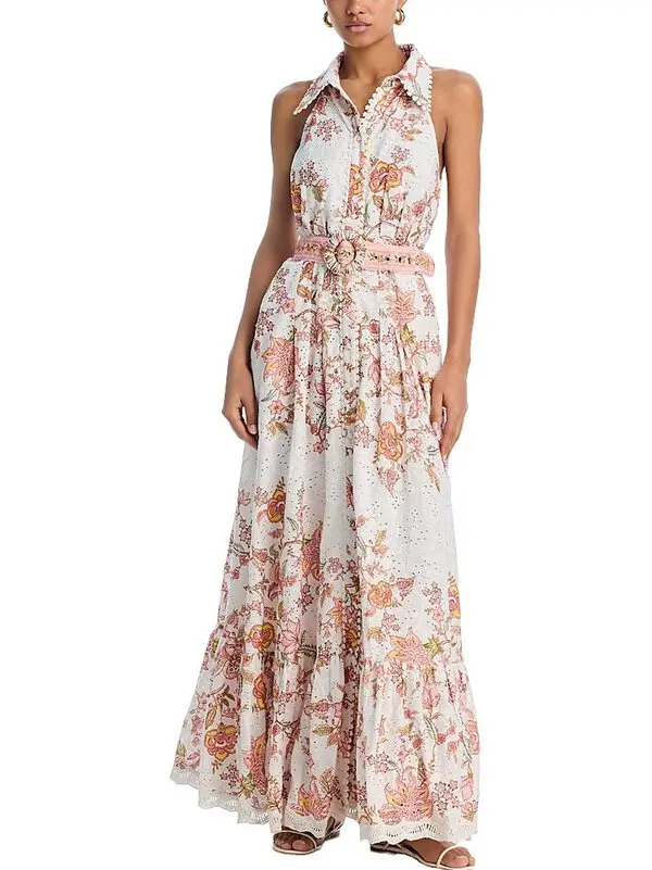 Hemant & Nandita Floral Maxi Dress - White