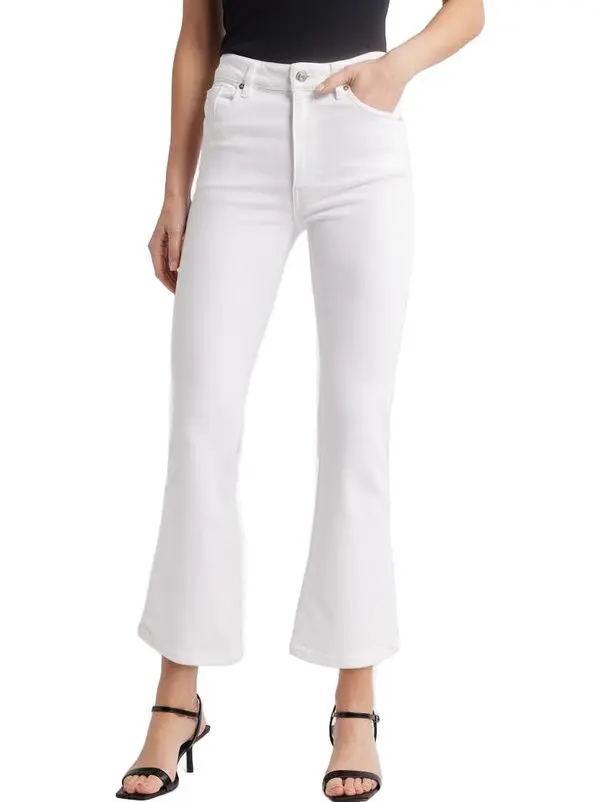 FRAME The Reboot High Waist Ankle Bootcut Jeans - White