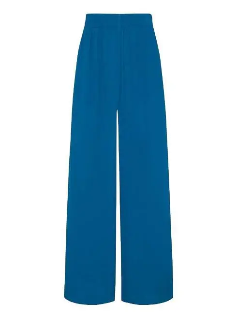 Vilebrequin Pant Line Wide Leg Viscose Pants - Blue