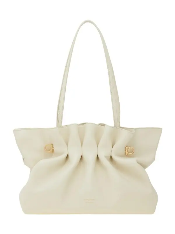 FERRAGAMO Nappa Leather Shoulder Bag - White