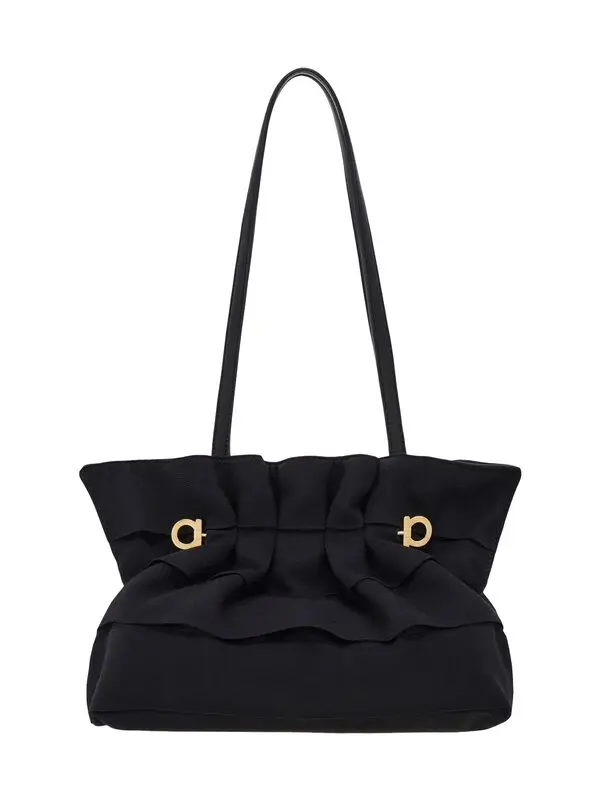 FERRAGAMO Soft Shoulder Bag - Black