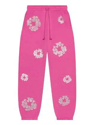 DENIM TEARS Cashmere Swarovski Cotton Wreath Sweatpants - Pink