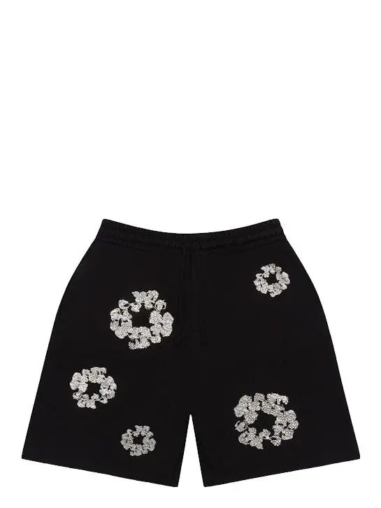 DENIM TEARS Cashmere Swarovski Cotton Wreath Shorts - Black