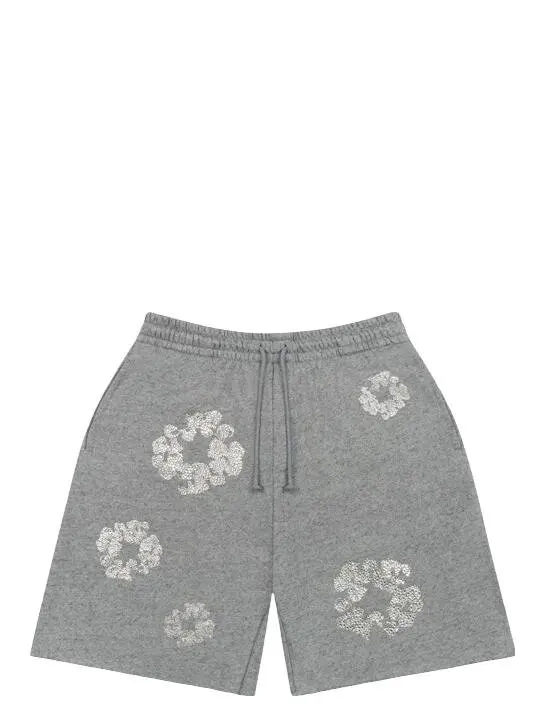 DENIM TEARS Cashmere Swarovski Cotton Wreath Shorts - Grey
