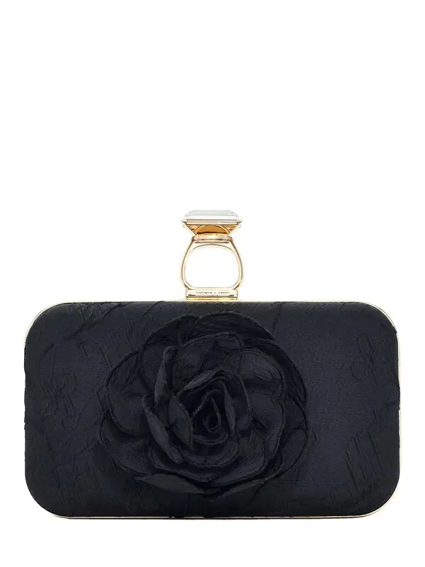 Sachin & Babi On The Rocks With Rose Convertible Clutch - Black