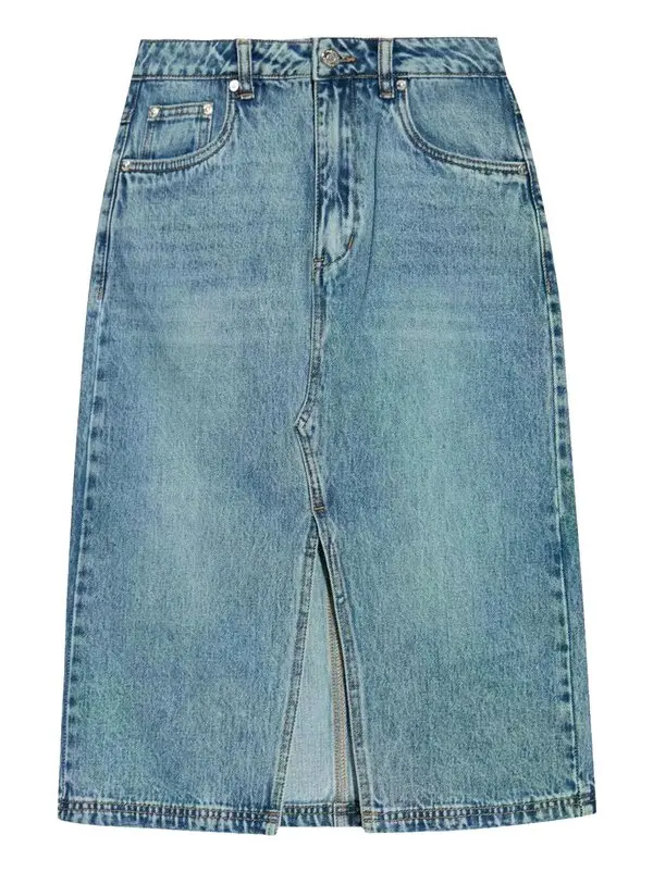 GESTUZ Logo Patch Denim Skirt - Blue