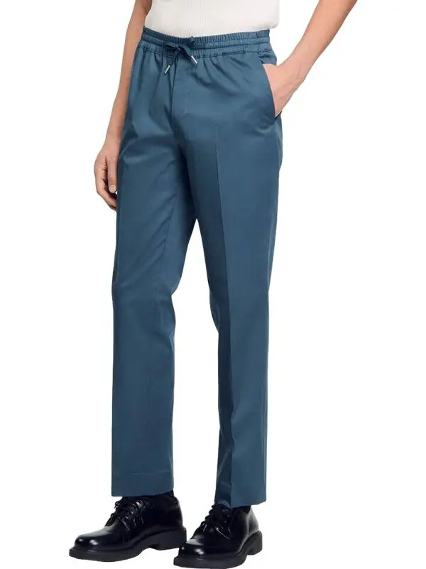 Sandro Straight-leg Trousers - Thunderstorm Blue