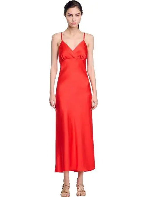 Sandro Flowy Strappy Dress - Poppy