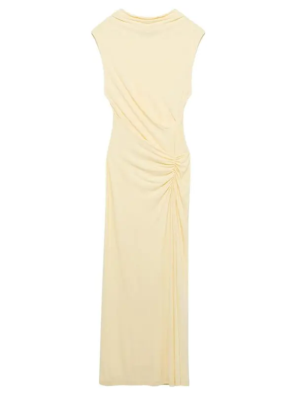 Simkhai Acacia Ruched Midi Dress - Buttercream