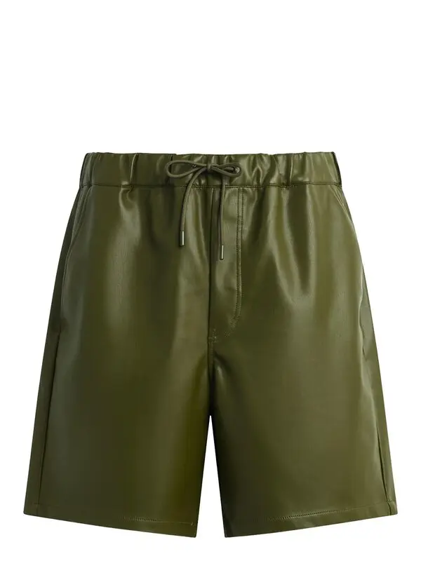 Hudson Jeans Vegan Leather Drawstring Shorts - Olive Green