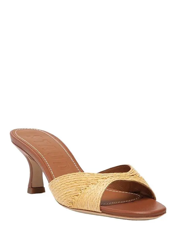 Staud Brigitte Mule Sandals - Natural Raffia