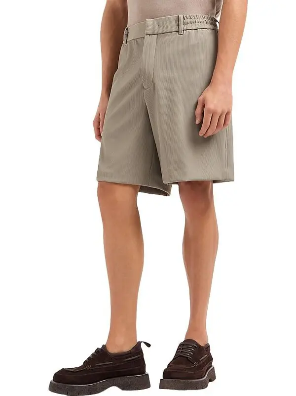 Emporio Armani Regular Fit Stretch Bermuda Shorts - Tan