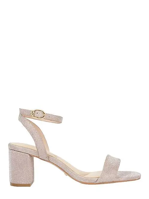 DUNE Melini Wide-fit Leather Block-heel Sandals - Rose Gold Synthetic