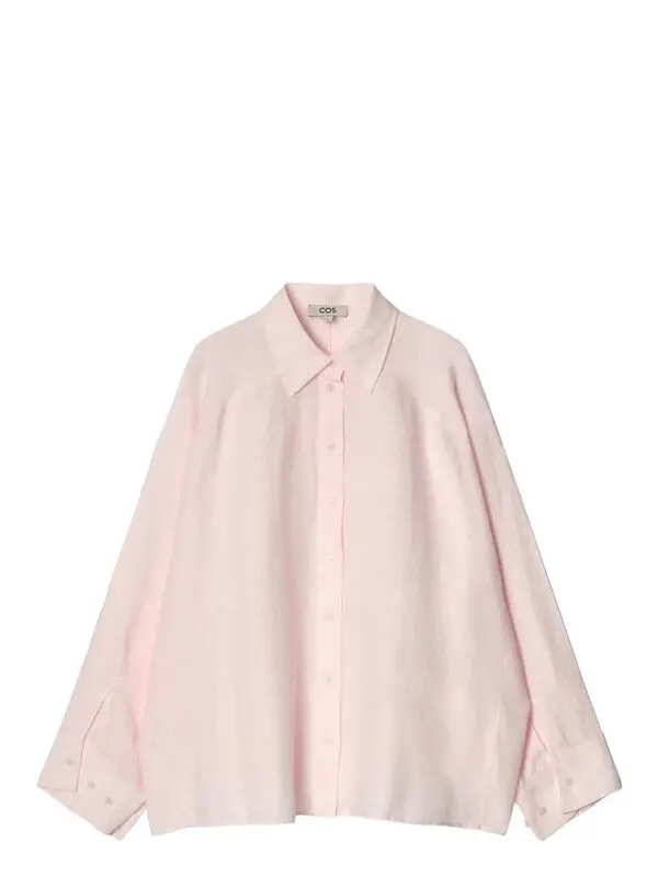 Cos Boxy Linen Shirt - Pink