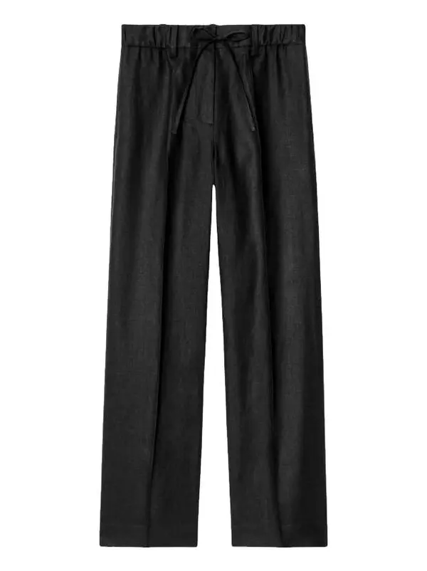 Cos Linen Drawstring Pants - Black