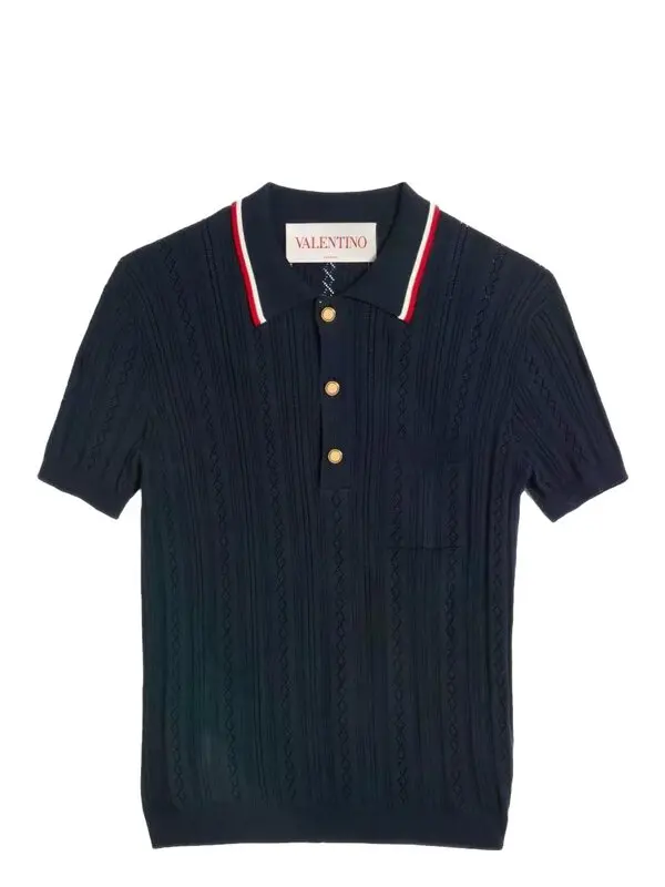 Valentino Garavani Navy Polo Shirt - Blue