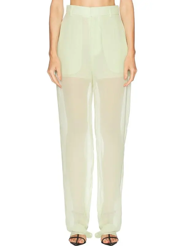 Blumarine Sheer Straight Leg Trousers - Nile Green