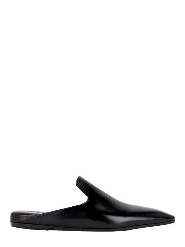 Saint Laurent Leather Slip On - Black