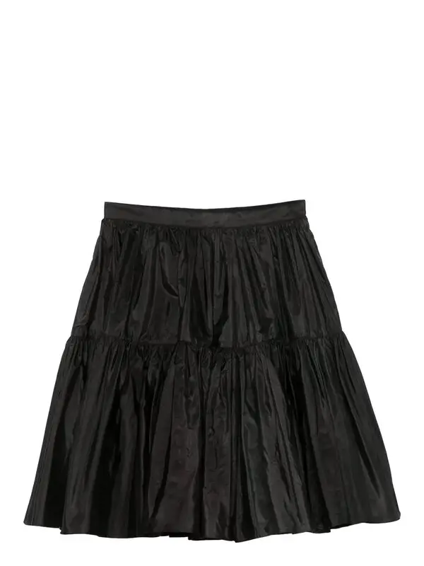 Valentino Garavani Taffeta Silk Tiered Skirt - Black