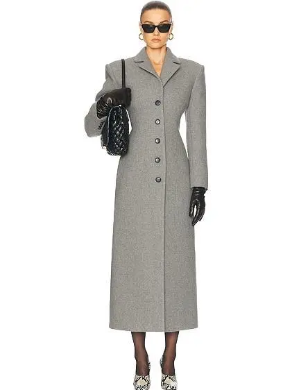 EAVES Yaron Manteco Wool Coat - Light Grey