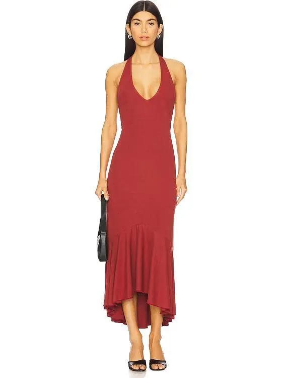 Free People Alix Midi Dress - Red Pear