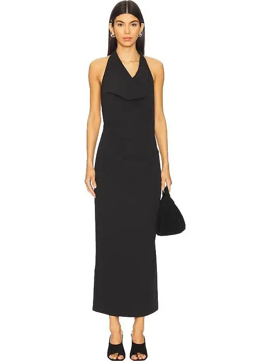 ST. AGNI Structural Tie Dress - Black