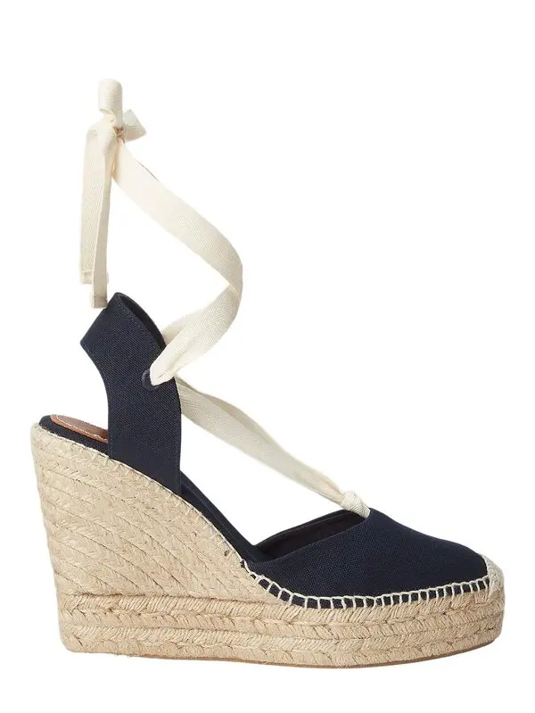 Ralph Lauren Canvas Wedge Espadrille - Blu Notte