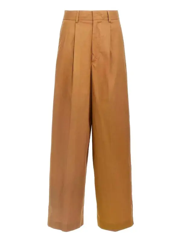 NUDE Wide-leg Trousers - Brown