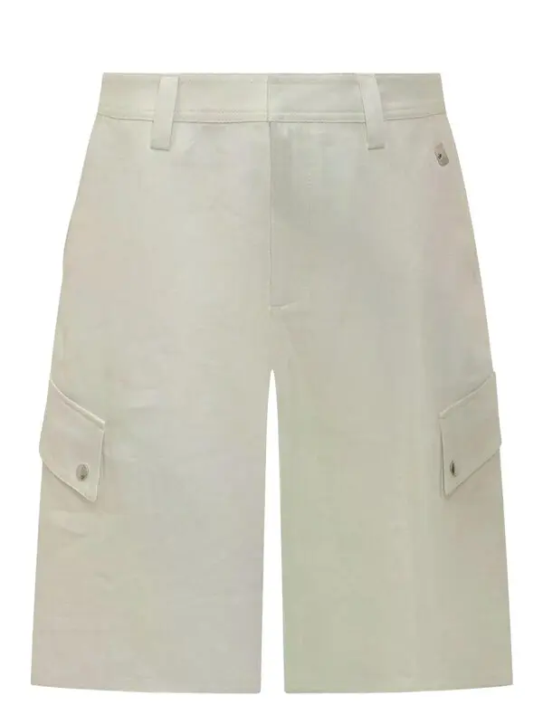 Off-White Linen Cargo Shorts - White