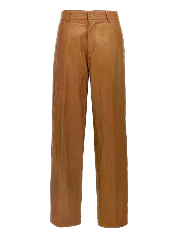 NUDE Leather-effect Trousers - Brown