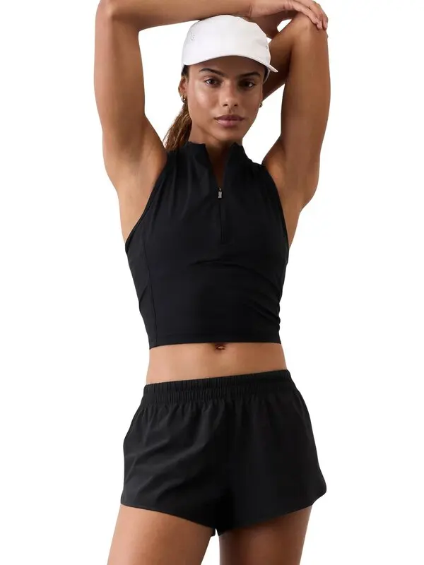 Athleta Speedwork Mid Rise Run Short - Black