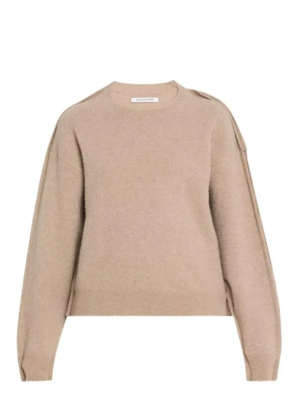 AISLING CAMPS Sculpted Merino Wool Pullover - Sand