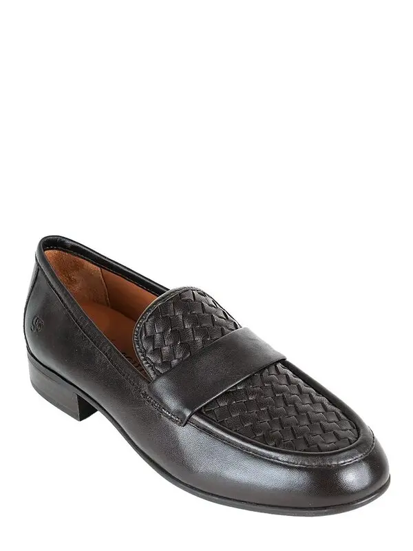 KENNETH COLE Crew Woven Loafer Flats - Chocolate