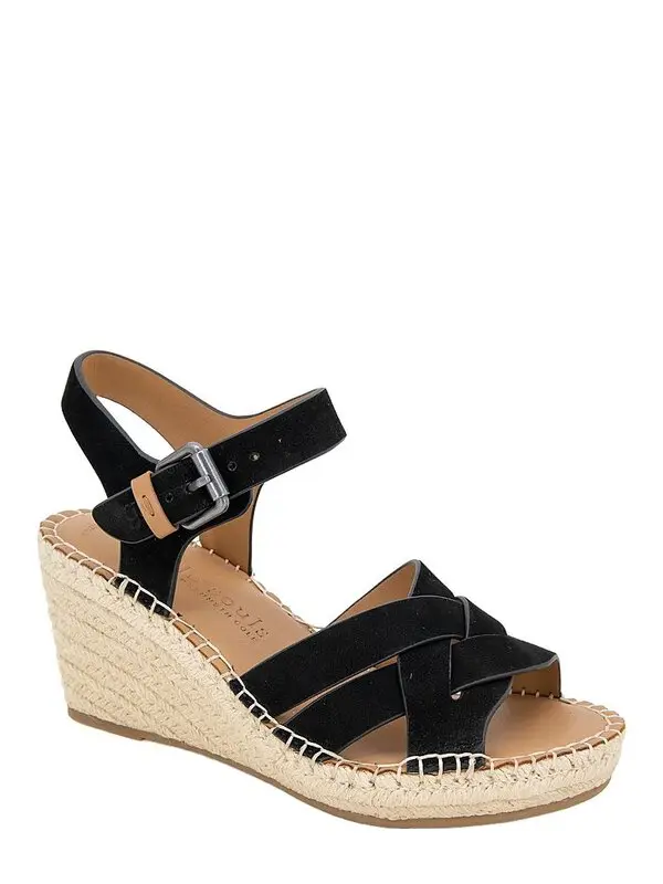 KENNETH COLE Caspian Wedge Sandals - Black Nubuck