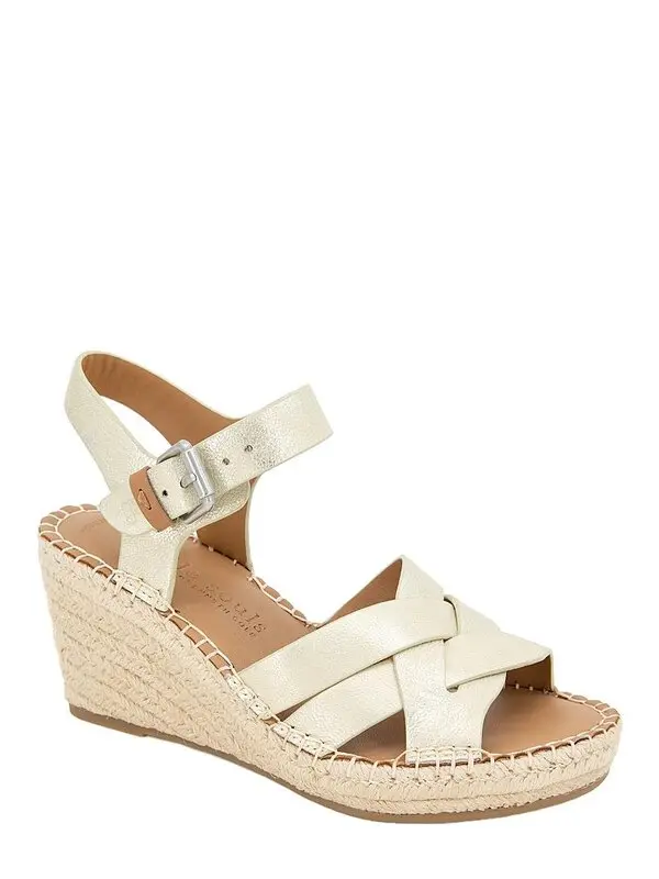 KENNETH COLE Caspian Wedge Sandals - Ice Leather