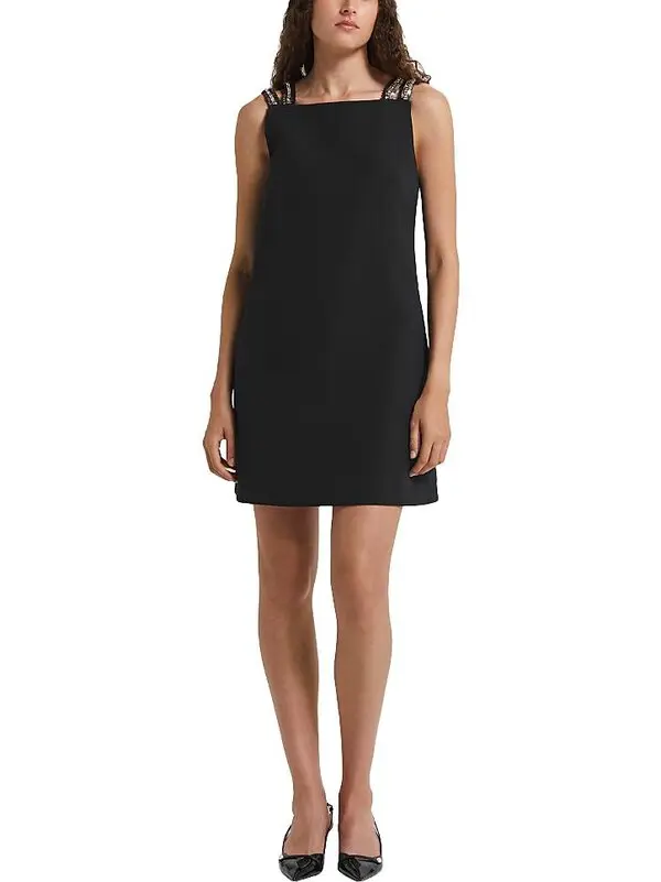 Safiyaa Sahle Shift Mini Dress - Black/gunmetal