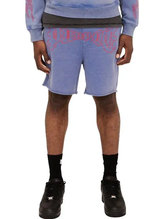 PURPLE BRAND Raw Hem French Terry Shorts - Blue