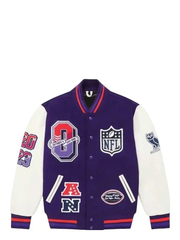 OVO X Superbowl Lviii Varsity Jacket - Purple