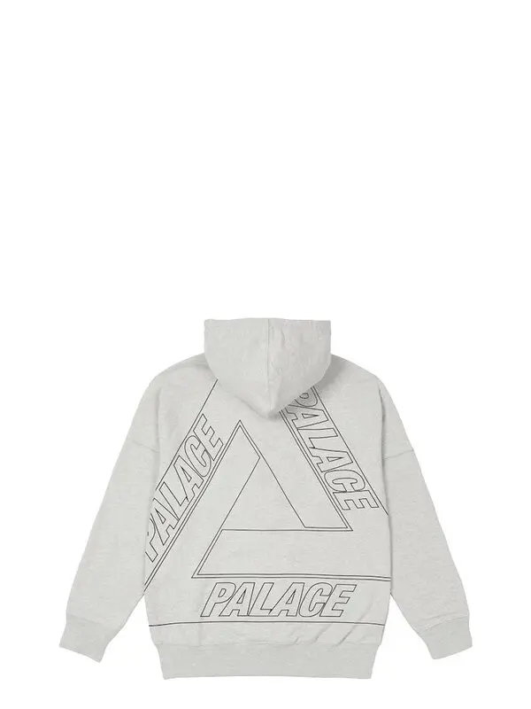 PALACE Jumbo Triferg Drop Shoulder Hood - Grey Marl