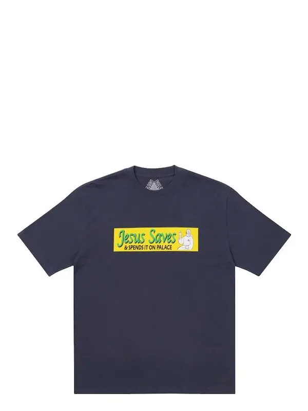 PALACE Jesus Saves T-shirt - Navy Blue