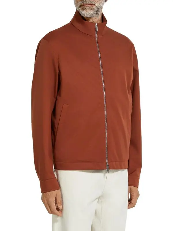 Zegna Stand Collar Jacket - Rust