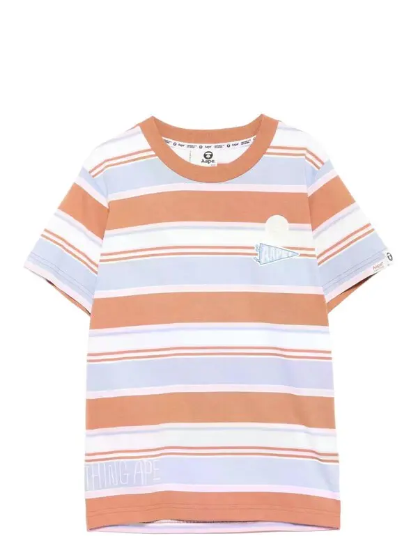 A BATHING APE Aape * Striped T-shirt - Pink