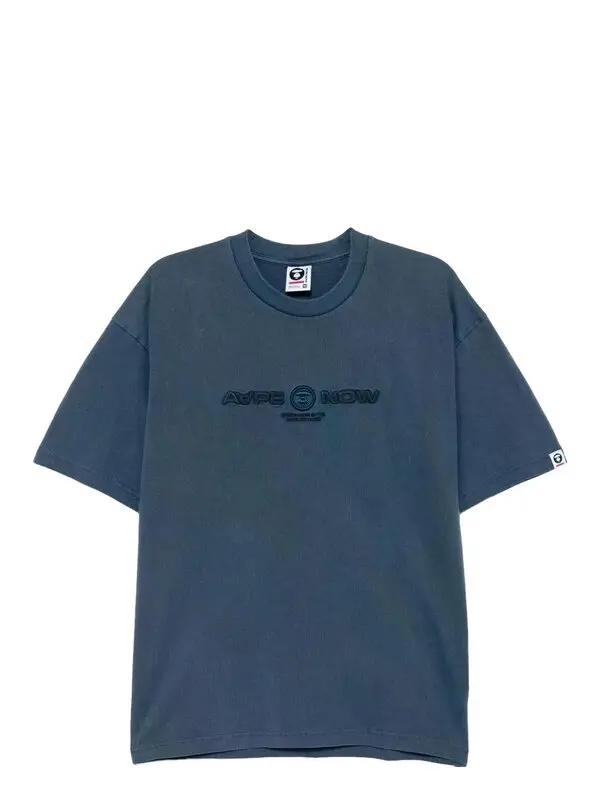 AAPE BY *A BATHING APE® Logo Embroidered T-shirt - Blue